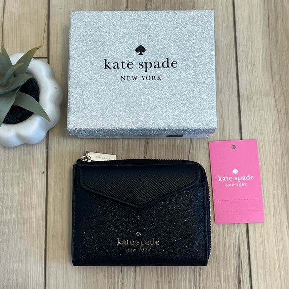 kate spade | Bags | Kate Spade Boxed Tinsel Glitter Fabric Small Wallet ...